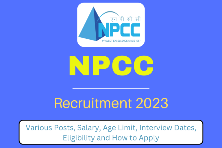 Npcc Recruitment 2023 Various Posts Salary Age Limit Interview Dates